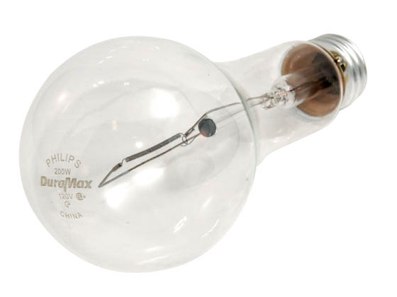 Philips 200 Watt, 120-130 Volt A23 Clear Long Life Bulb | 200A/CL/LL ...