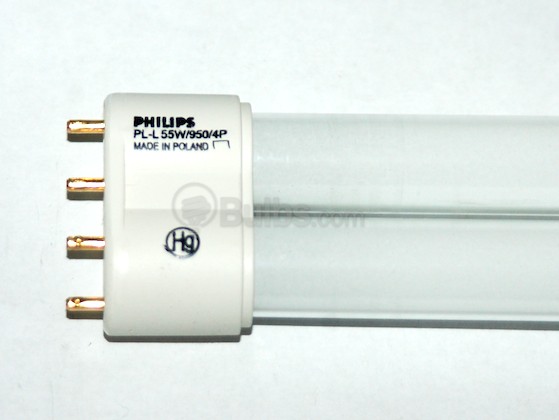 Philips PLL 55W 4 Pin Bright White Long Single Twin Tube | PL-L 55W/950 ...