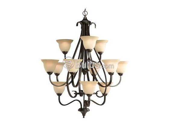 Twelve-Light Foyer Fixture, Torino Collection, Forged Bronze Finish ...