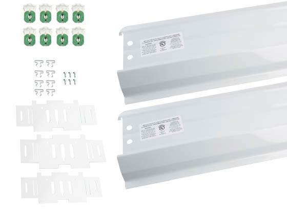 4-Lamp Low Profile T8 8 Ft. Tandem Reflector Strip Retrofit Kit ...