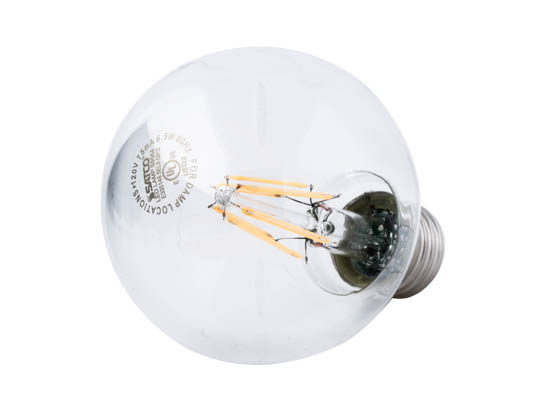 Satco Dimmable 6.5W 2700K G25 Filament LED Bulb, Enclosed Fixture Rated ...