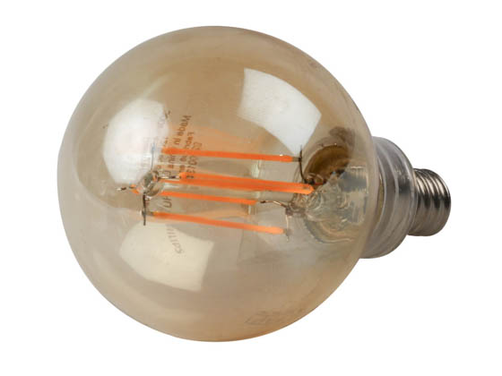 Philips Dimmable 4.5W 2200K Vintage G16.5 Filament LED Bulb, E12 Base ...