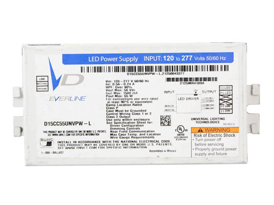 Universal Everline 55 Watt 1500mA Dimmable Programmable Constant ...