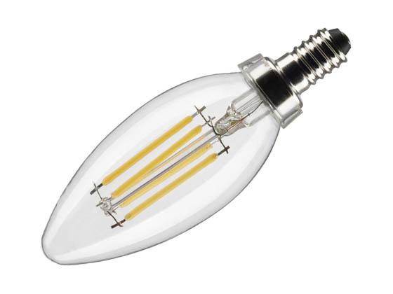 Satco Dimmable 4W 4000K Decorative Filament LED Bulb, Enclosed Fixture ...