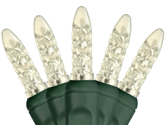 24 Ft. Holiday Green String Lights with M5 Warm White LED Bulbs | 70 M5 ...