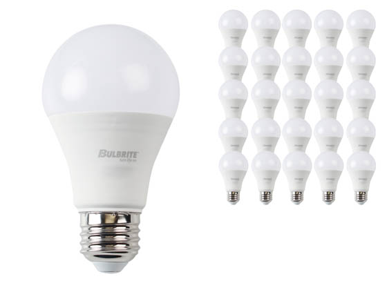 Bulbrite 8.5 Watt Non-Dimmable A19 LED Bulb, 3000K, 60 Watt Equivalent | LED8A19/B60W/830/25P ...