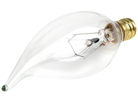 Bulbrite 40W 220V Clear Bent Tip Decorative Bulb, E12 Base | 40CFC/HV ...