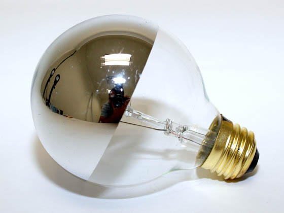 Westinghouse 25W 120V G25 Half Chrome Globe Bulb, E26 Base | 25G25/CH ...