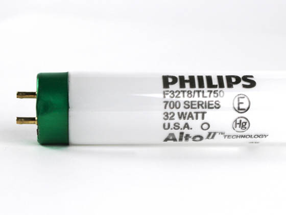 Philips 32 Watt, 48 Inch T8 Bright White Fluorescent Bulb | F32T8/TL750/ALTO 32W | Bulbs.com