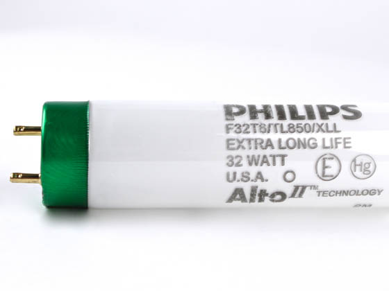 Philips 32 Watt, 48 Inch Extra Long Life T8 Bright White Fluorescent Bulb | F32T8/TL850/XLL/ALTO ...