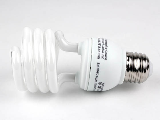 Overdrive 18W Bright White CFL Bulb, E26 Base | 18WODT2S/50K | Bulbs.com
