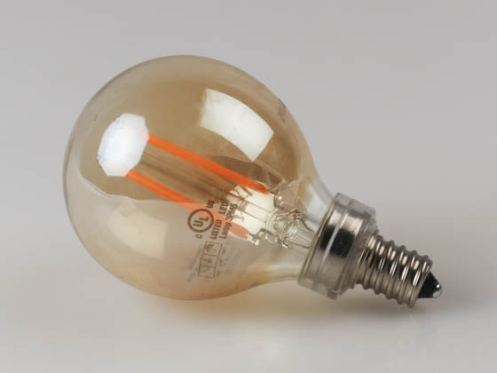 Philips Dimmable 4.5W 2200K Vintage G16.5 Filament LED Bulb, E12 Base ...