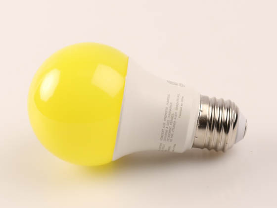 Greenlite Non-Dimmable 9W Yellow A19 Bug Light LED Bulb, Enclosed ...
