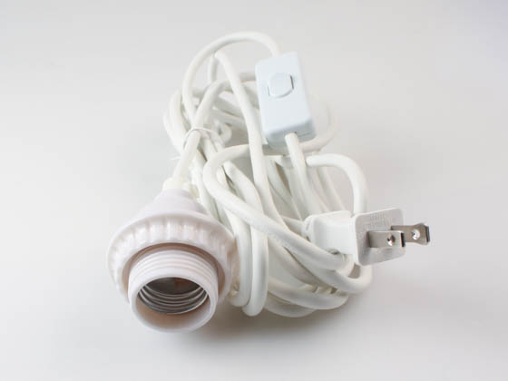 Satco 15' White Phenolic Keyless Medium (E26) Socket With Uno Ring ...