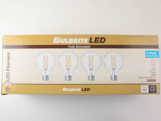 Bulbrite Dimmable 7W 3000K G-25 Filament LED Bulb, Enclosed Fixture Rated | LED7G25/30K/FIL/D/B ...