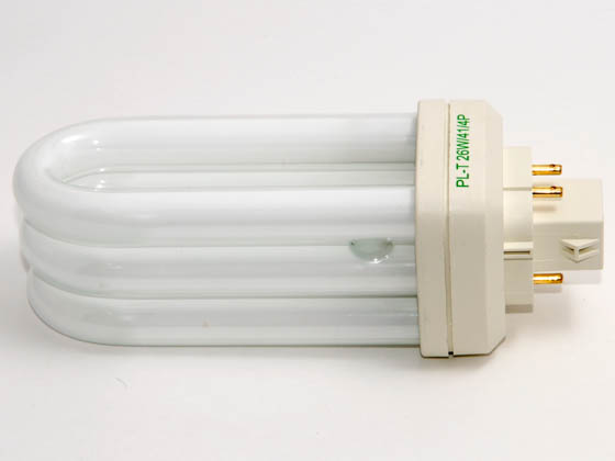 Philips 26 Watt, 4-Pin Cool White Long Triple Twin Tube CFL Bulb | PL-T 26W/41/4P/ALTO (4-Pin ...