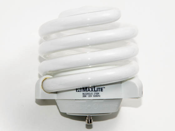 MaxLite 26W Warm White GU24 Spiral CFL Bulb | MLS26GUSWW GU24 (SquatMax ...