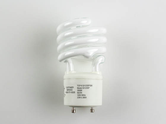 TCP 23W Soft White GU24 Spiral CFL Bulb | 33123SP30K | Bulbs.com