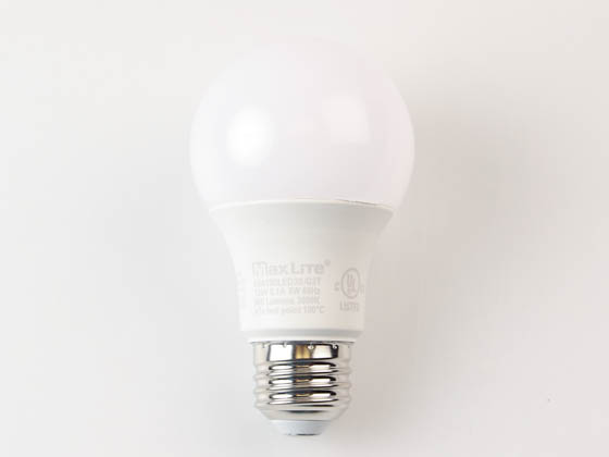 Maxlite Dimmable 8 Watt 3000K A19 LED Bulb, Enclosed Fixture Rated ...
