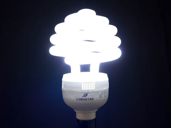 Long Star 55W 120V Bright White Spiral CFL Bulb | FE-US-55W-50K | Bulbs.com