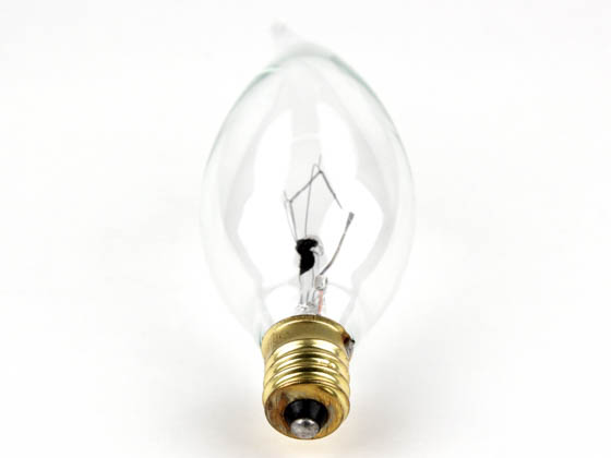 Bulbrite 40W 220V Clear Bent Tip Decorative Bulb, E12 Base | 40CFC/HV ...