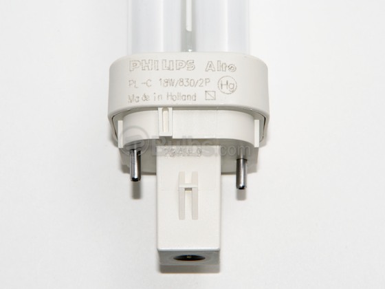 Philips 18W 2 Pin G24d2 Soft White Double Twin Tube CFL Bulb | PL-C 18W/830/ALTO (2-Pin) | Bulbs.com