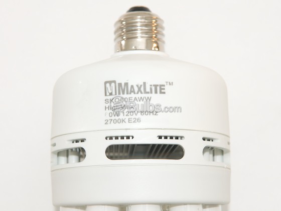 MaxLite 60W Warm White Quad Twin Tube CFL Bulb, E26 Base | SKQ60EAWW ...