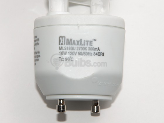 MaxLite 75 Watt Incandescent Equivalent, 18 Watt, Warm White GU24 ...