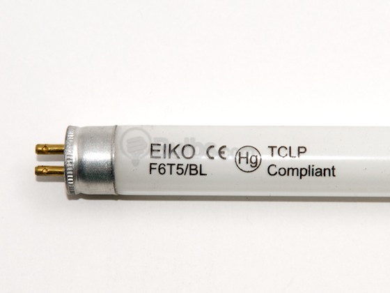 Eiko 6W 9in T5 Black Lite Fluorescent Tube | F6T5/BL | Bulbs.com
