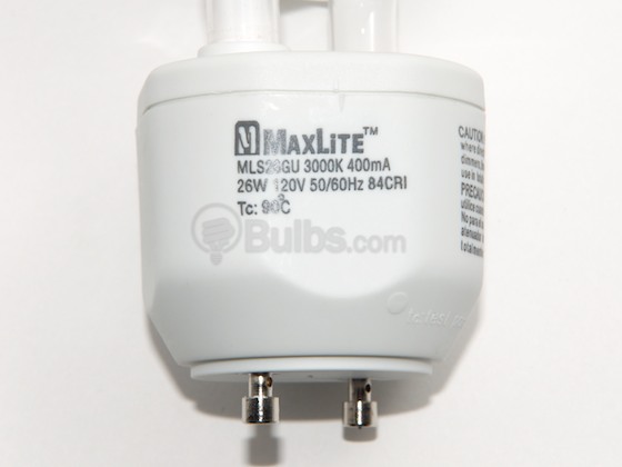 MaxLite 100 Watt Incandescent Equivalent, 26 Watt, Warm/Soft White GU24 ...